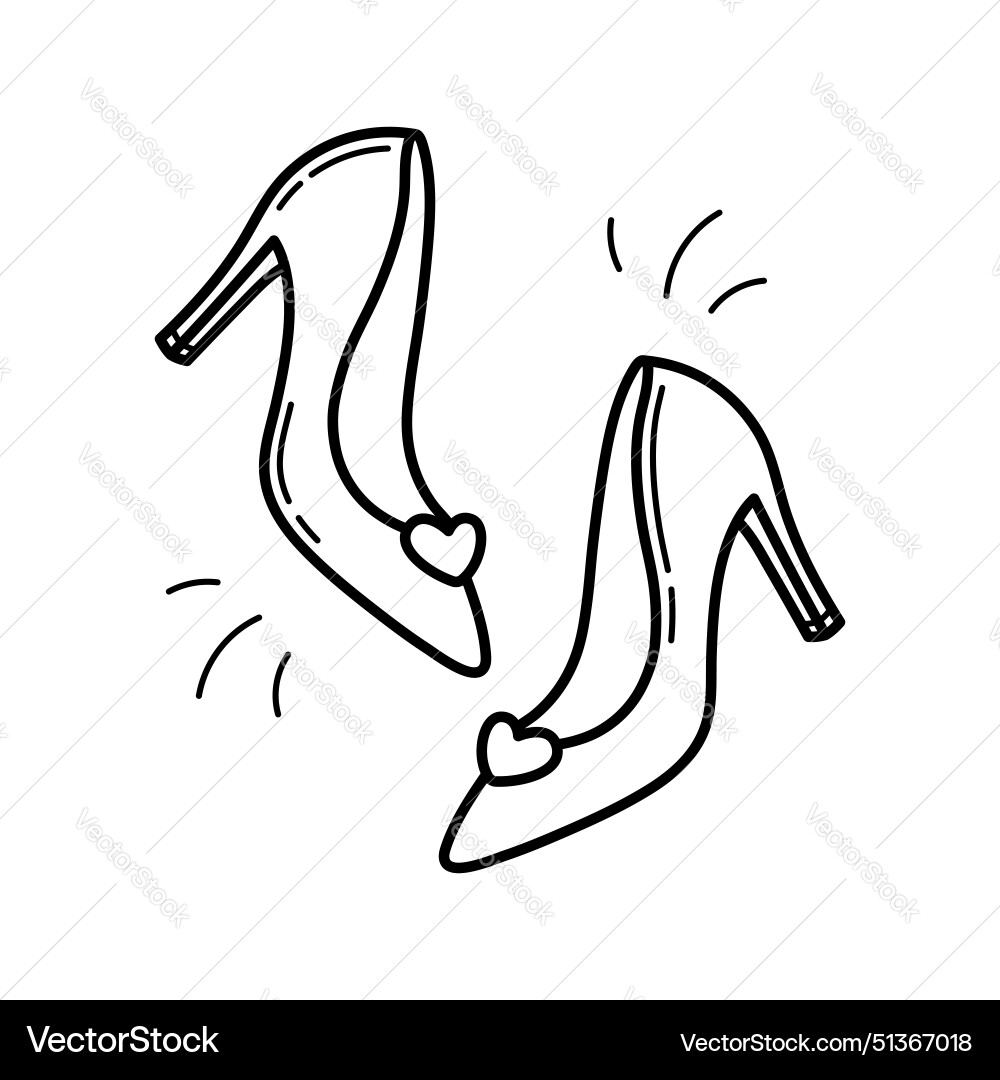 Womens formal shoes wedding item simple linear Vector Image