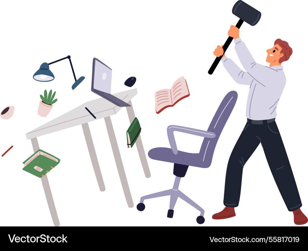 Computer Angry Smashing Vector Images (62)