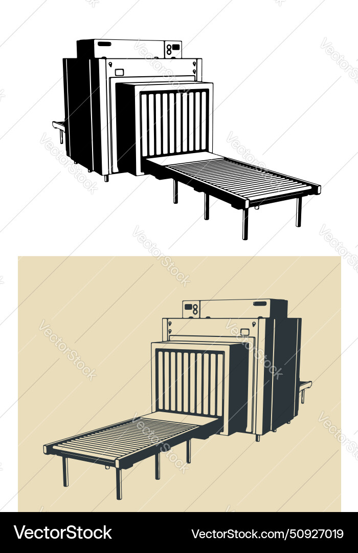 Baggage scanner Royalty Free Vector Image - VectorStock