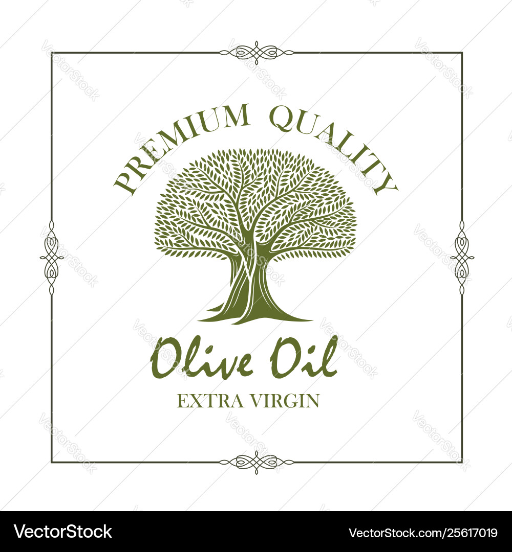 Extra Virgin Olive Oil Label Royalty Free Vector Image