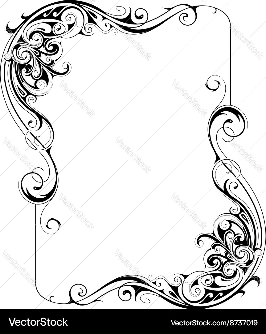 Floral Swirl Frame Royalty Free Vector Image - VectorStock