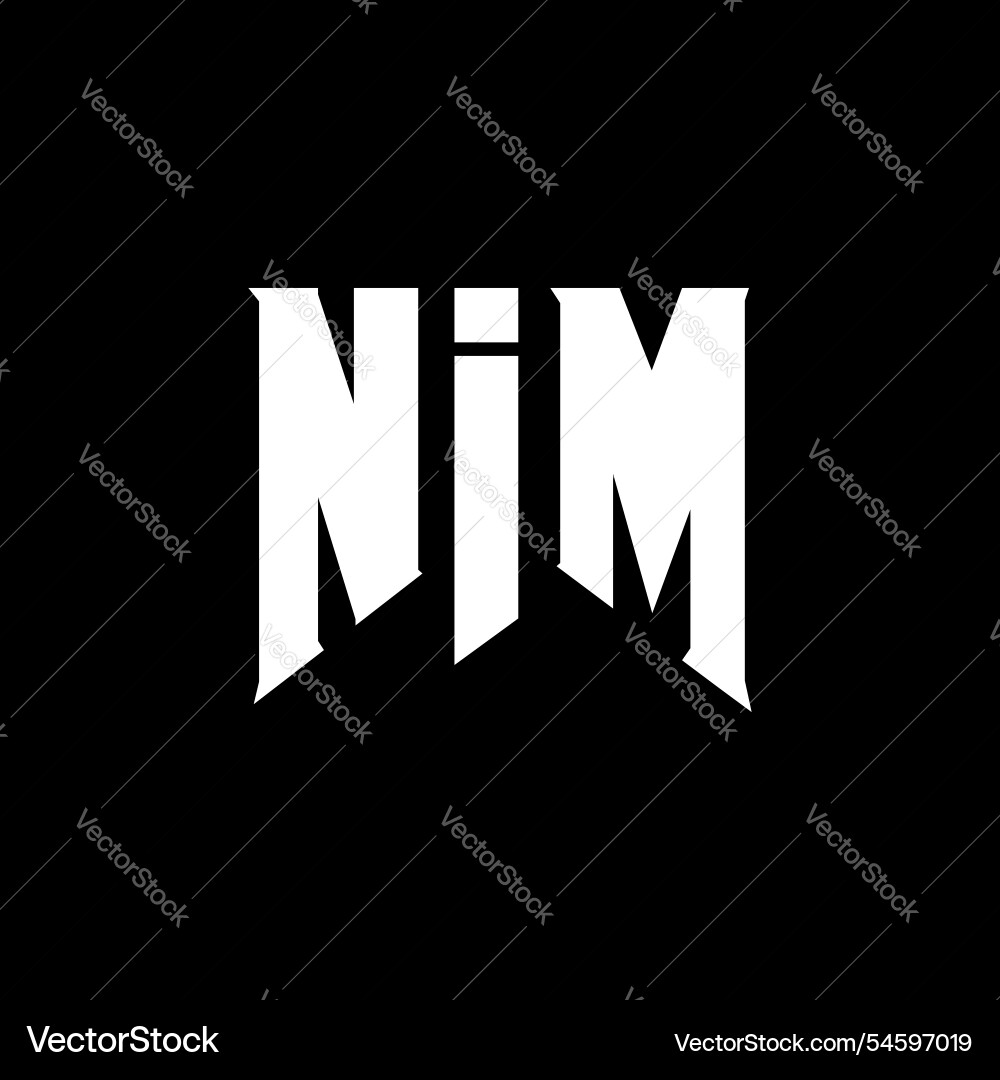 Nim letter logo design for technology company Vector Image