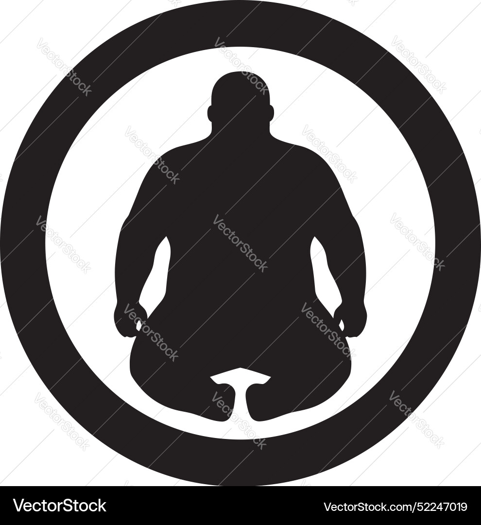 Slimming solutions human emblem in black Vector Image