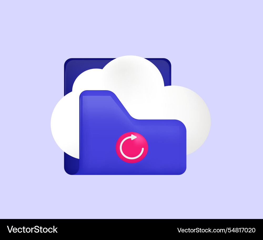 3d cloud storage digital file organization icon Vector Image