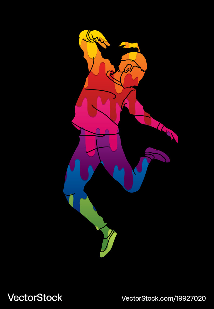 A man dancing action Royalty Free Vector Image