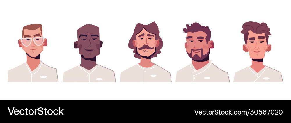 Character chef avatar set Royalty Free Vector Image