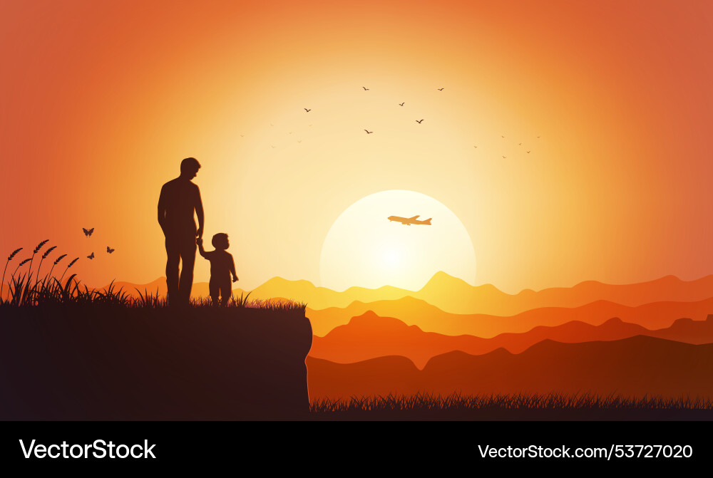Friendly family and father day Royalty Free Vector Image