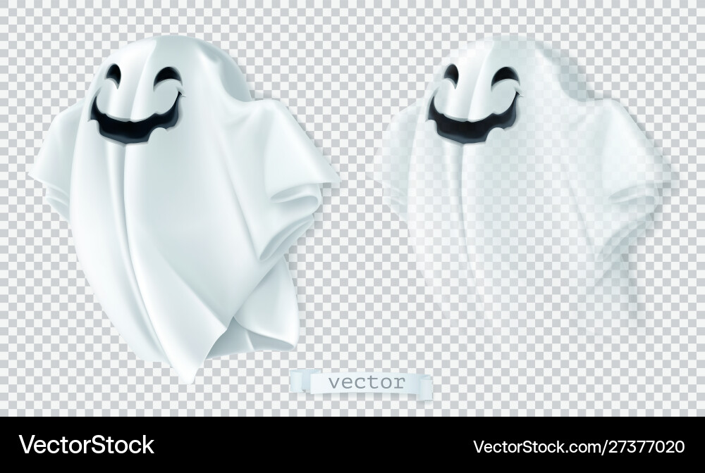 Ghost with shadow and transparency happy Vector Image