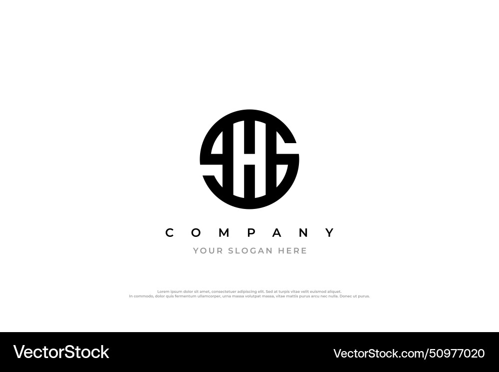 Initial letter sh or hs logo design Royalty Free Vector