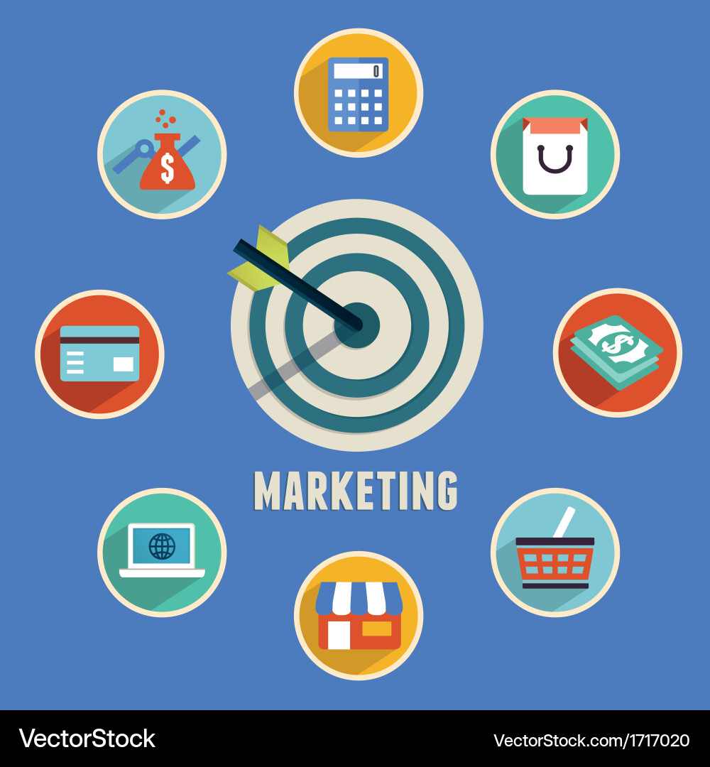 Marketing Icons - Strategy & Targets Vector Image