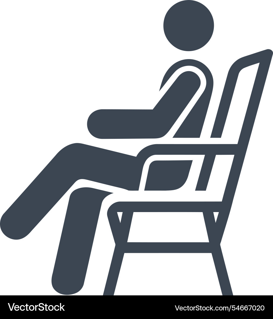 Relaxed sitting on chair icon Royalty Free Vector Image