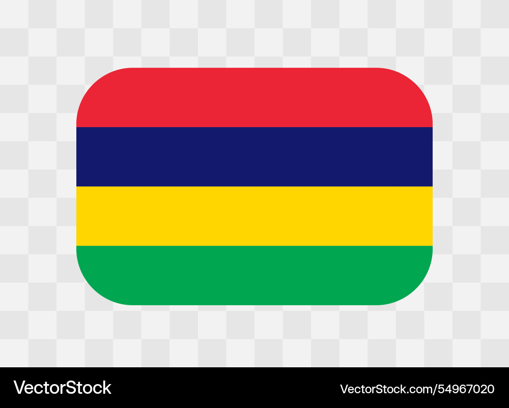 Rounded rectangle flag of mauritius Royalty Free Vector