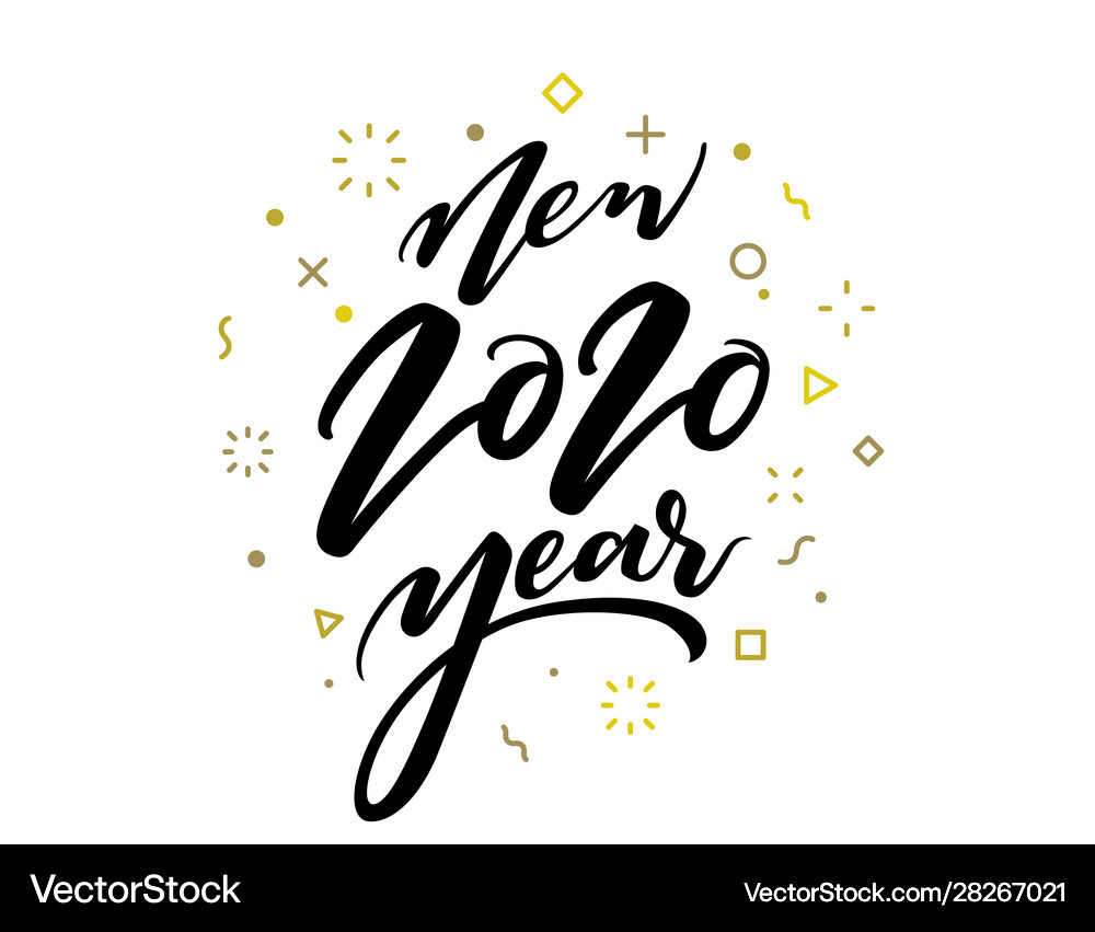 2020 script font type face celebrate Royalty Free Vector