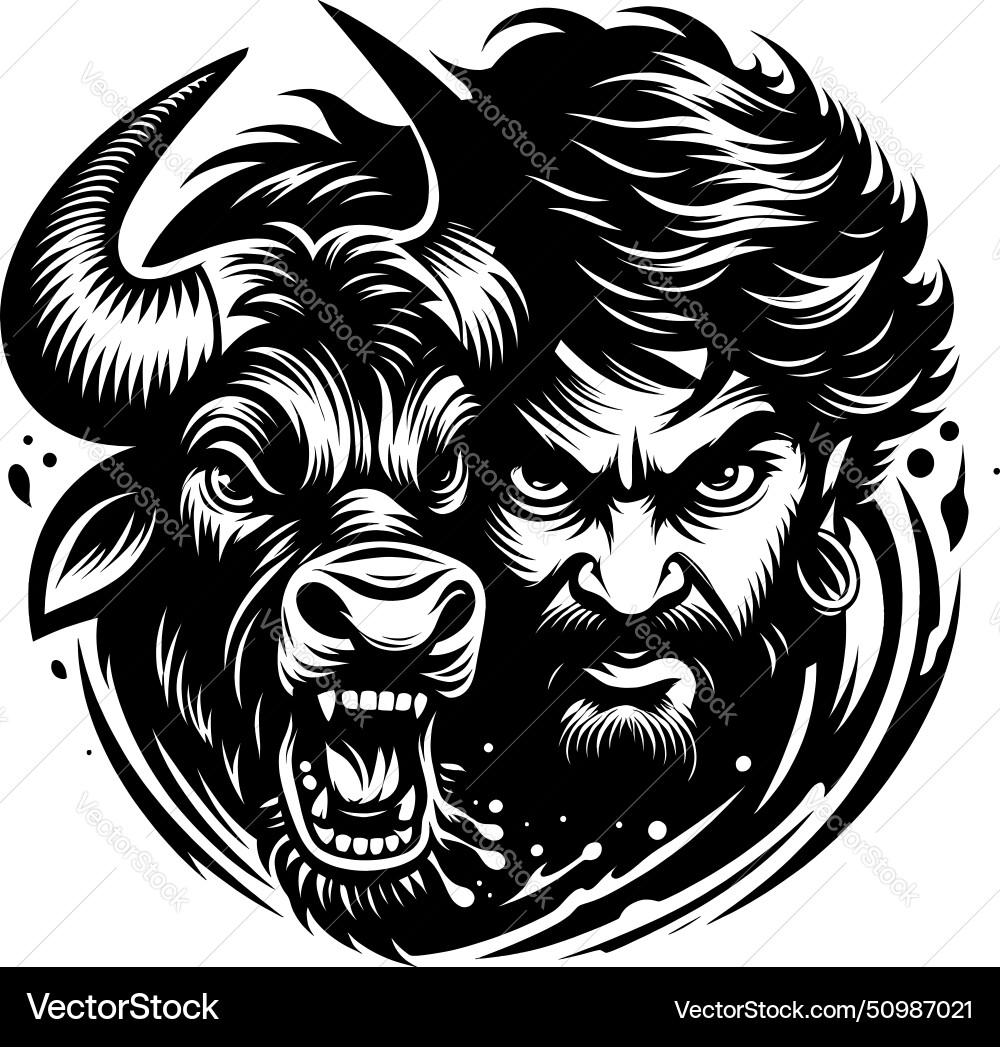 Bull man Royalty Free Vector Image - VectorStock