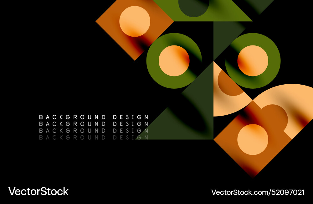 Colorful triangles circles square geometric design