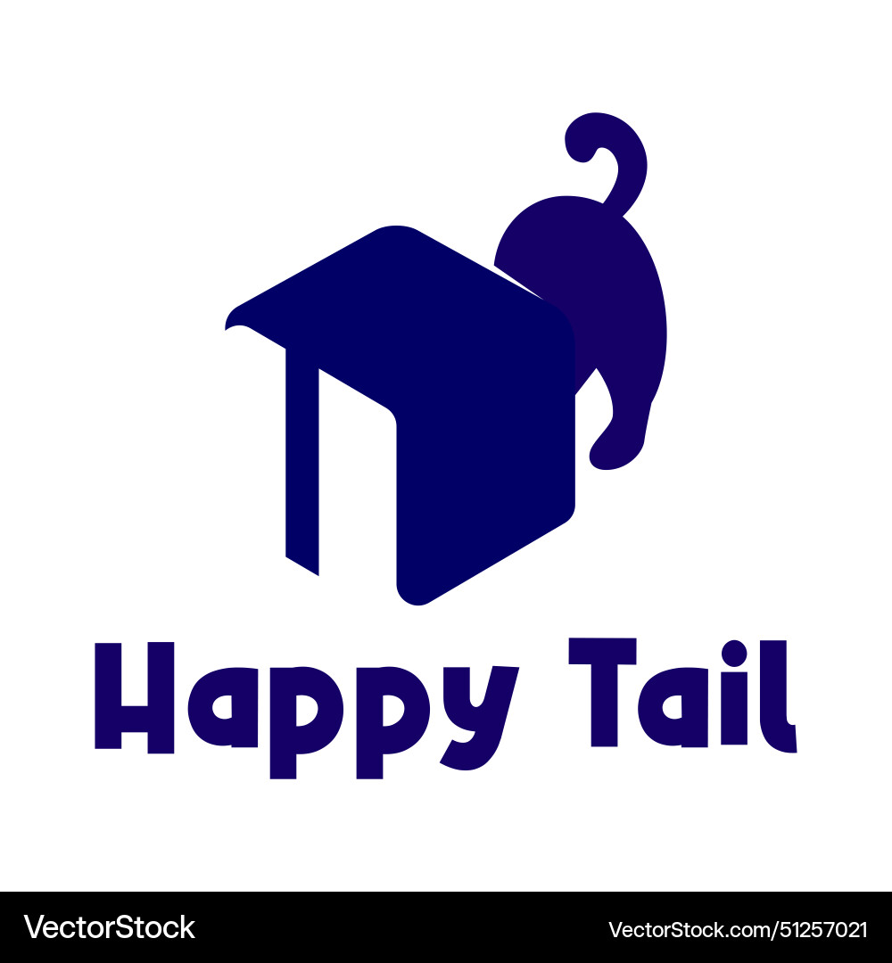 Happy tail flat modern logo Royalty Free Vector Image