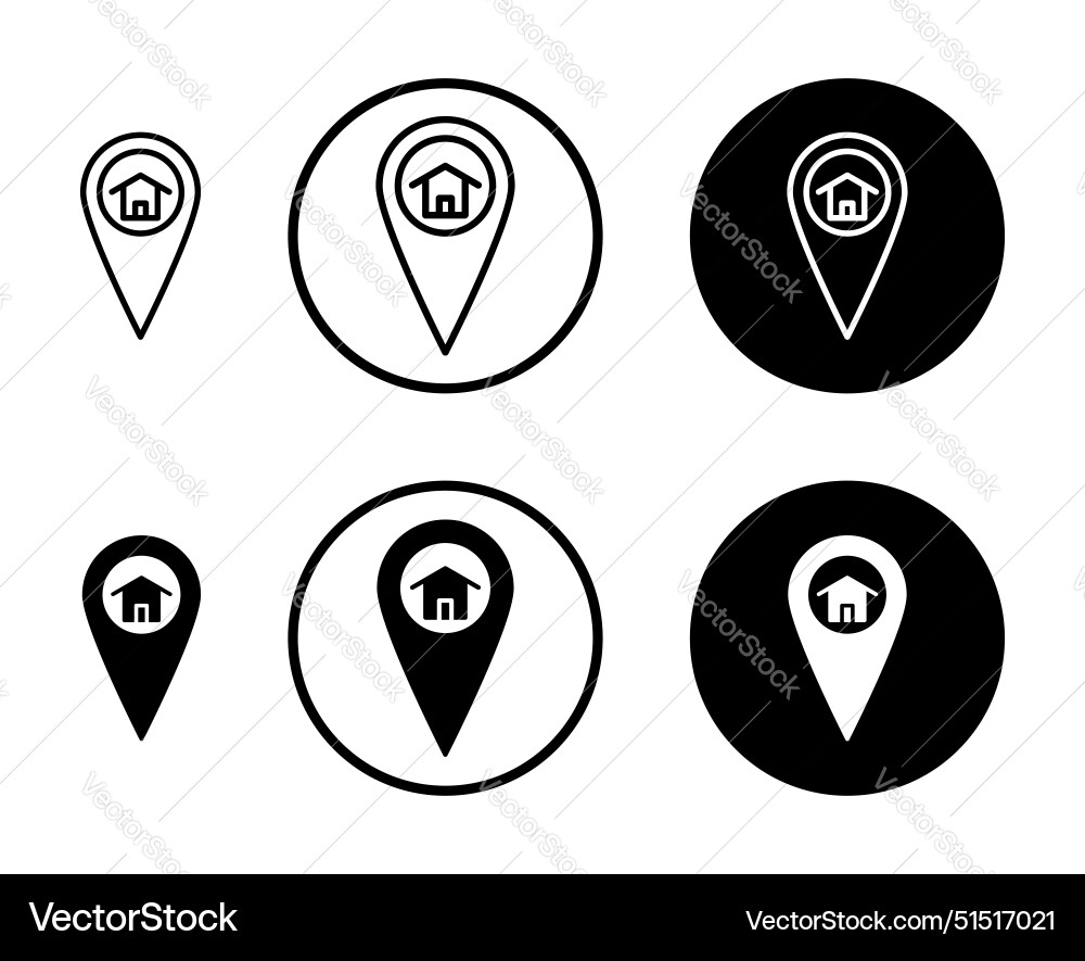 Home location icon Royalty Free Vector Image - VectorStock