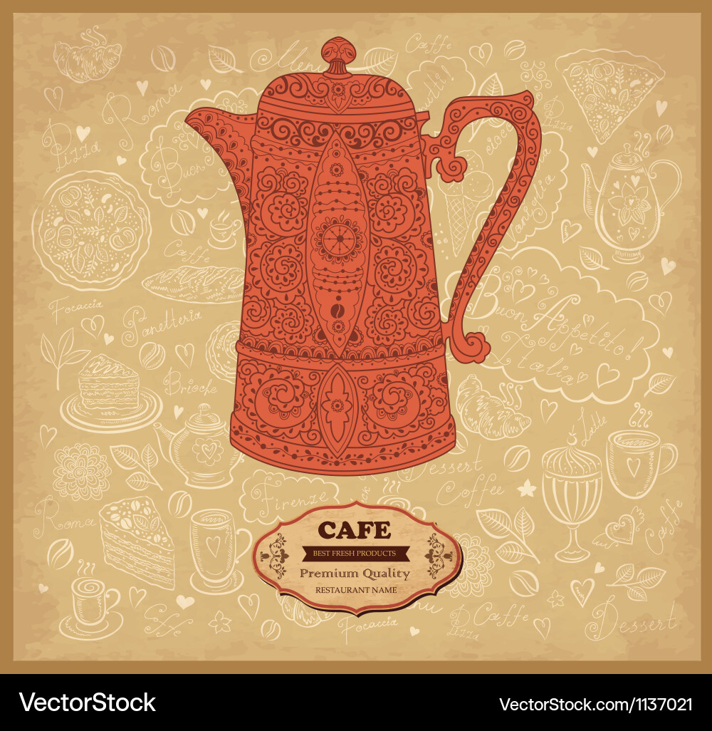 Pattern menu for cafe Royalty Free Vector Image