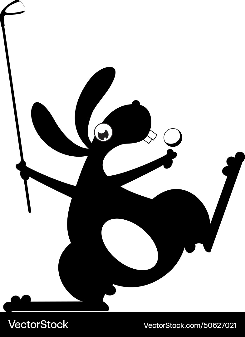 Rabbit or hare on the golf course Royalty Free Vector Image