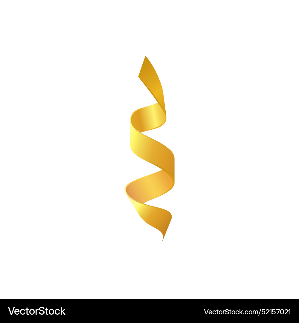 Realistic golden ribbon icon shiny Royalty Free Vector Image