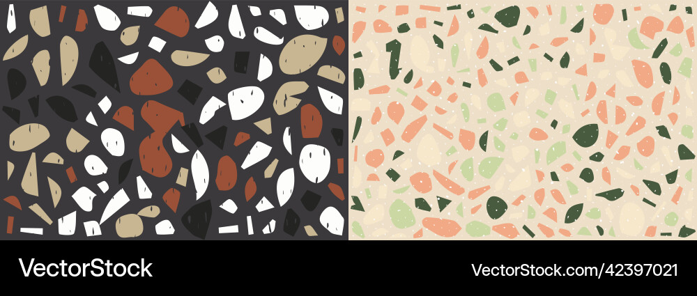 Set of terrazzo floor texture classic italian Vector Image