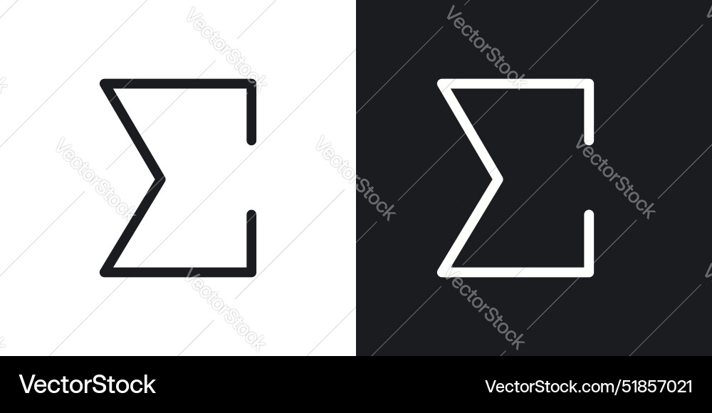 Sigma icon set in black and white filld Royalty Free Vector