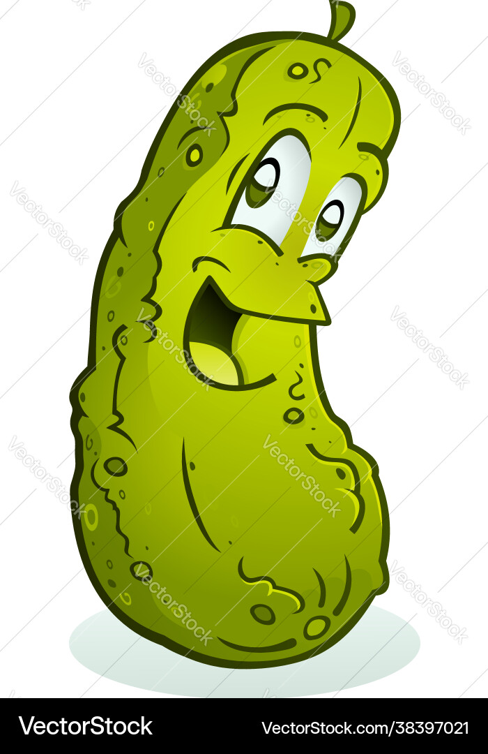 Smiling Pickle Cartoon Royalty Free Vector Image