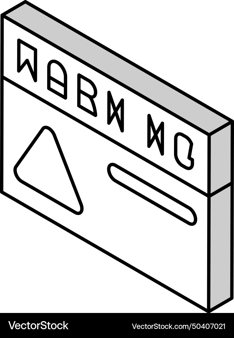 Warning electricity isometric icon Royalty Free Vector Image