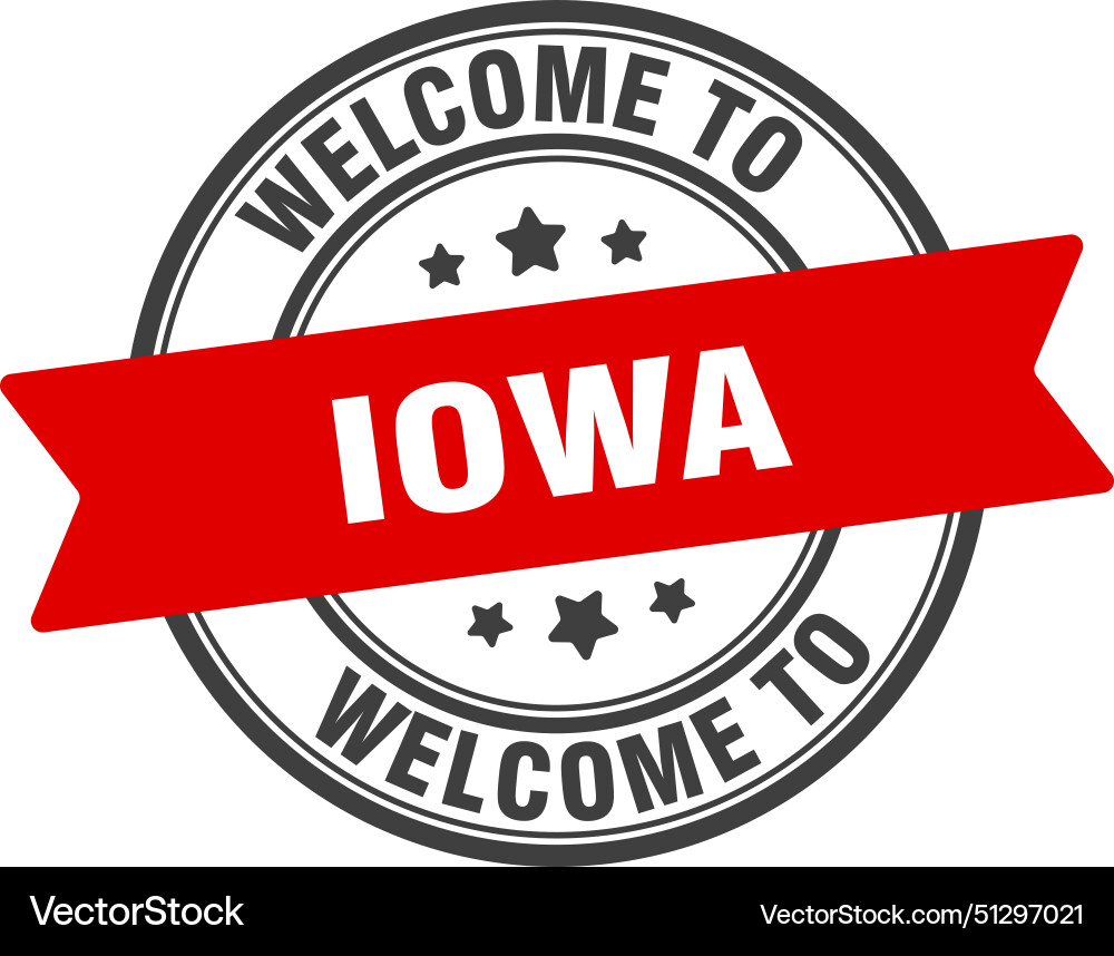 Welcome to iowa stamp round sign Royalty Free Vector Image
