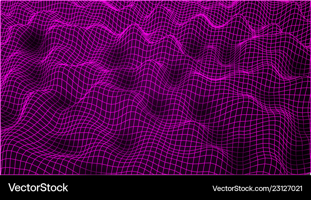 Wireframe abstract wave Royalty Free Vector Image