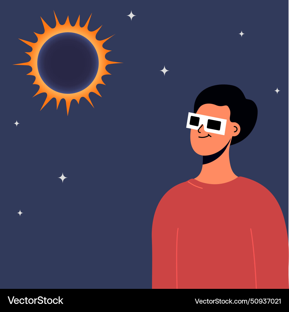 Woman wearing safety glasses watch a solar eclipse