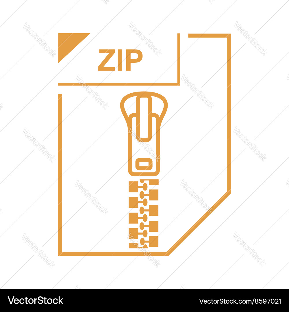 Zip file icon cartoon style Royalty Free Vector Image