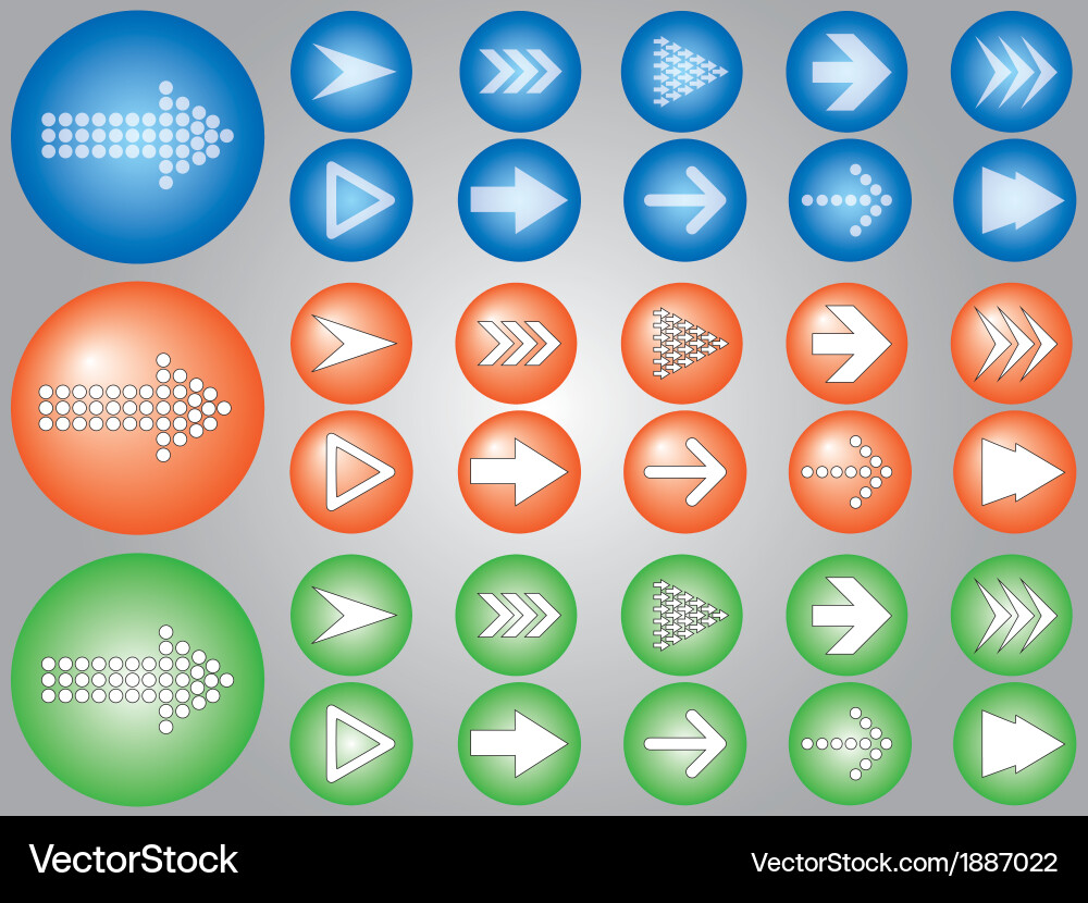 Arrow set Royalty Free Vector Image - VectorStock