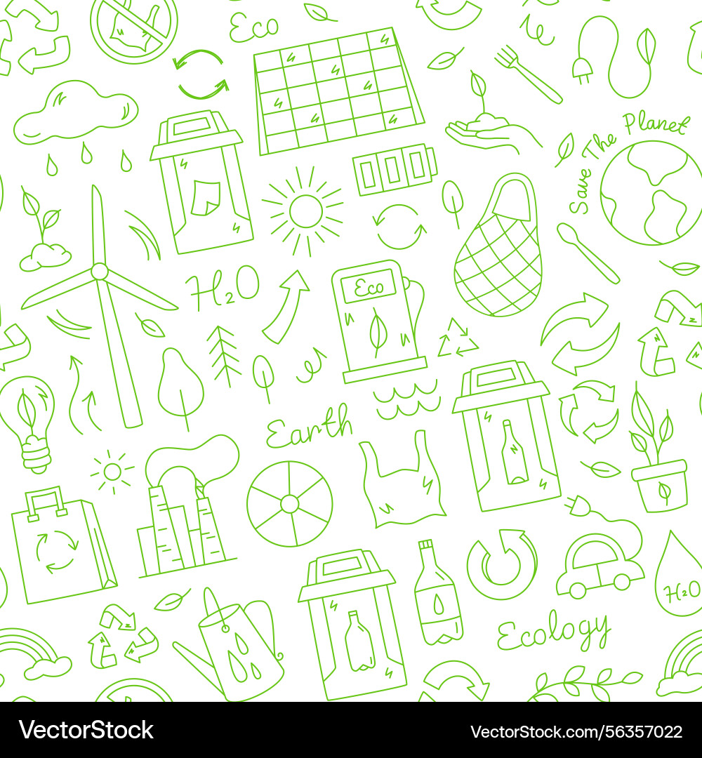 Eco icon pattern recycle ecology and green Vector Image
