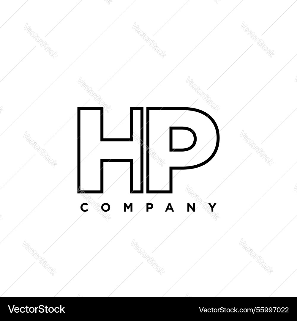 Letter h and p hp logo design template minimal Vector Image