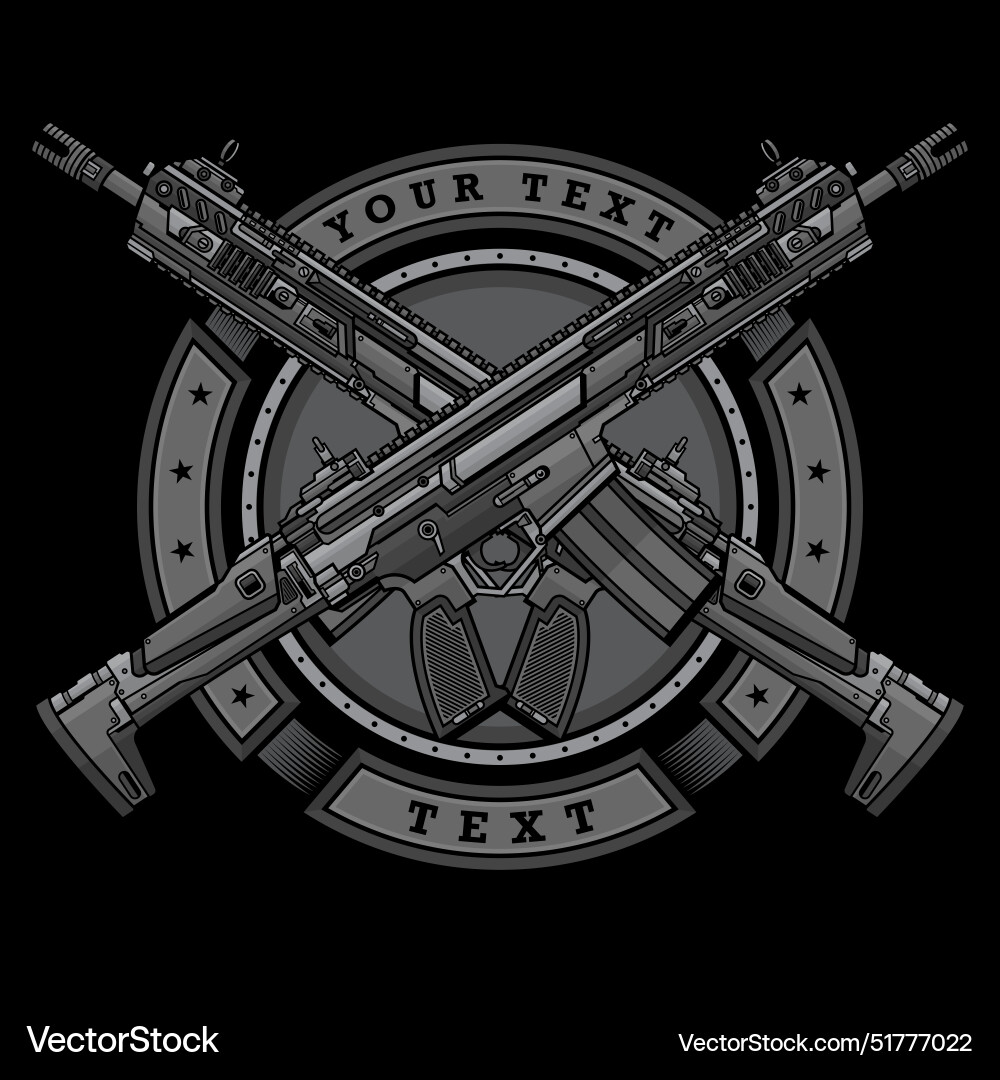 Modern firearms simple logo design Royalty Free Vector Image