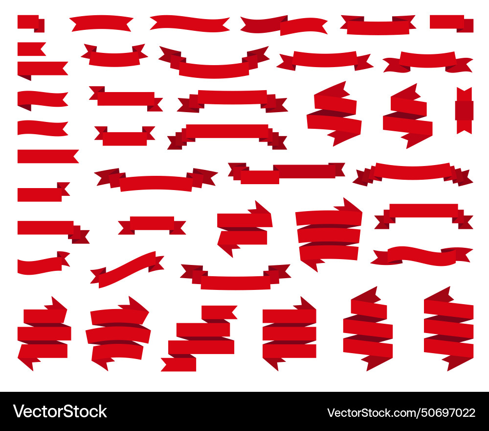 Red web ribbons set Royalty Free Vector Image - VectorStock
