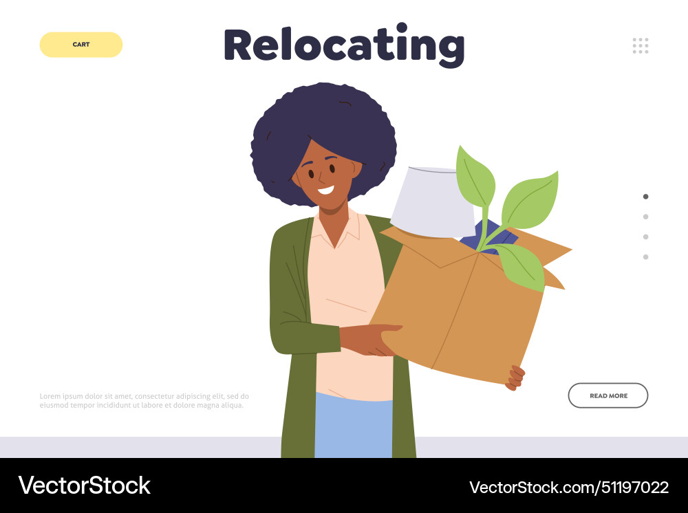 Relocating moving service landing page design Vector Image