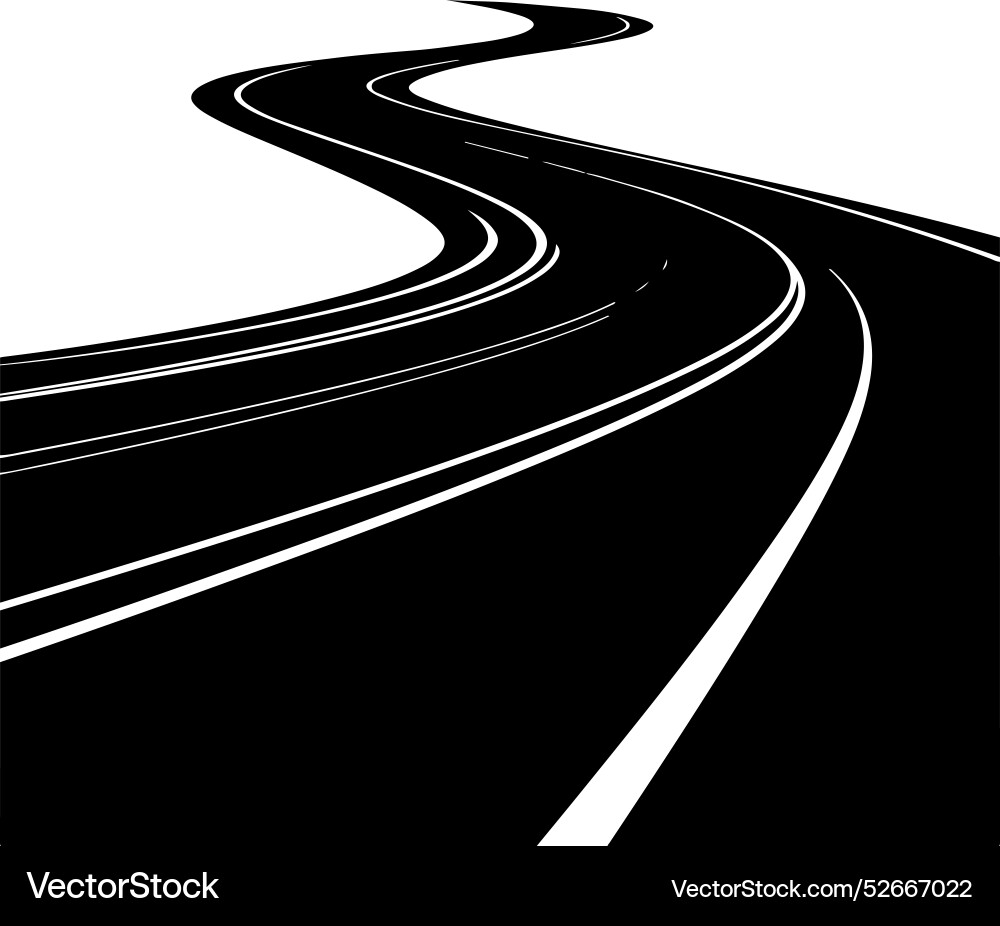Road-silhouette-with-white-background Royalty Free Vector