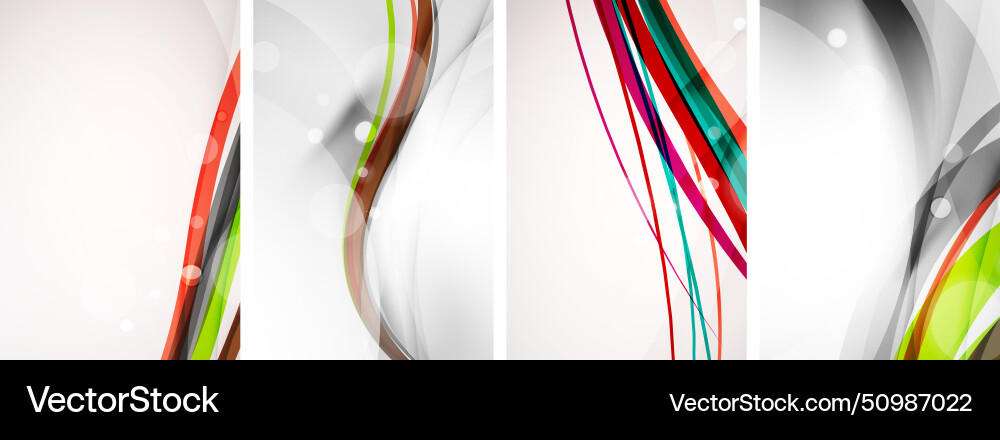 Set of colorful wave posters Royalty Free Vector Image