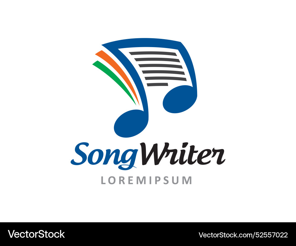 Song writer logo symbol or icon template Vector Image