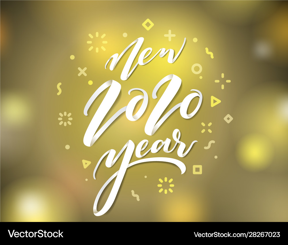 2020 script font type face celebrate Royalty Free Vector