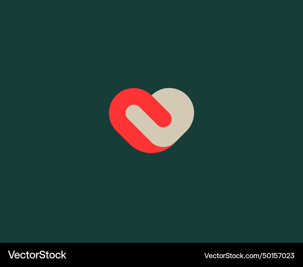 Abstract heart logotype universal handshake deal Vector Image