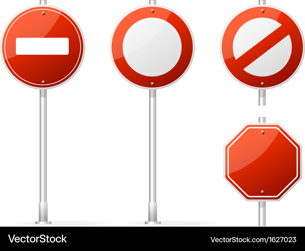 Blank traffic sign red Royalty Free Vector Image