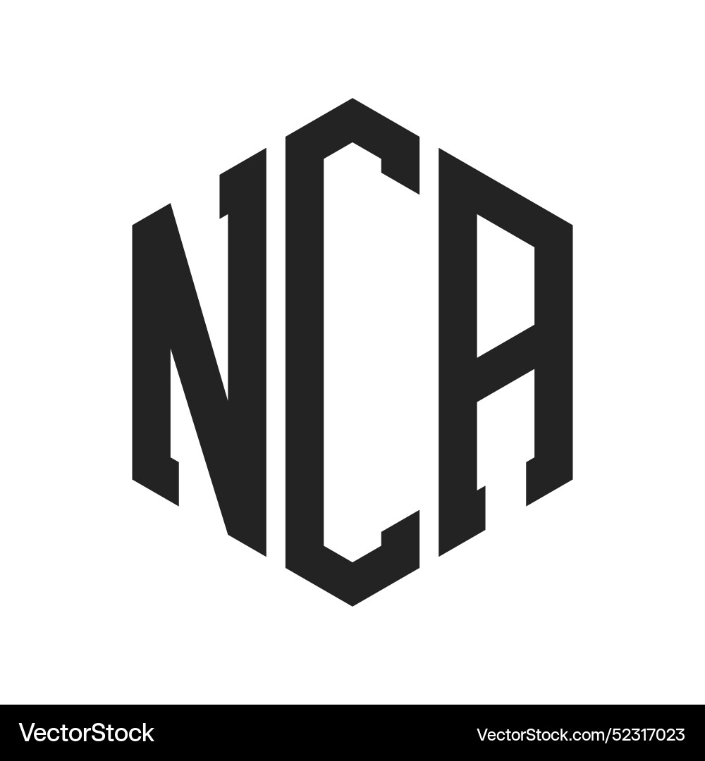 Nca logo design initial letter monogram Royalty Free Vector