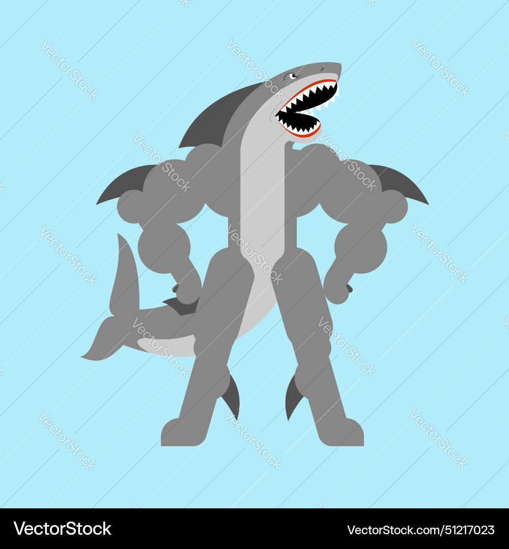 Strong shark powerful marine predator fish Vector Image