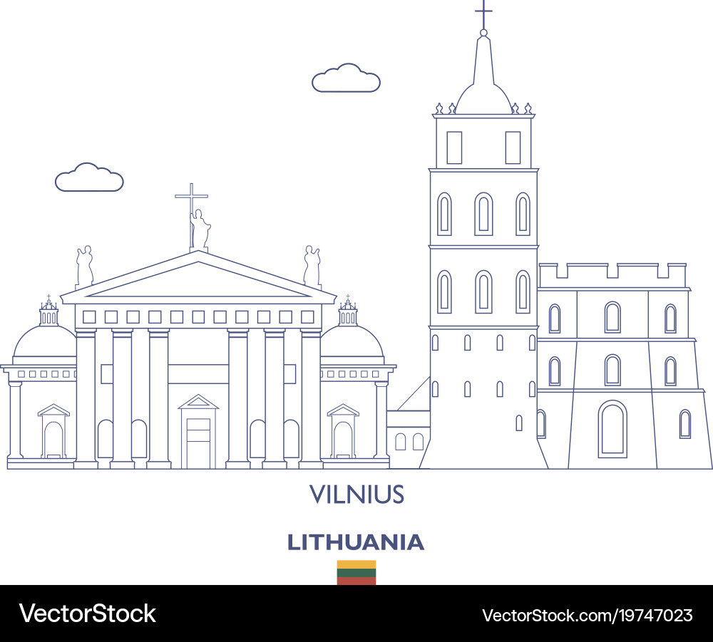Vilnius city skyline Royalty Free Vector Image