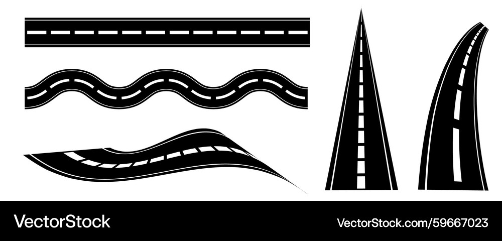 Winding Road Icon - Highway Line – Royalty-Free Vector | VectorStock