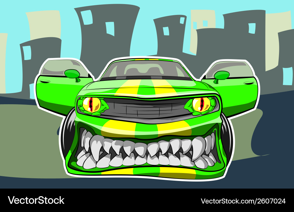 Angry car Royalty Free Vector Image - VectorStock