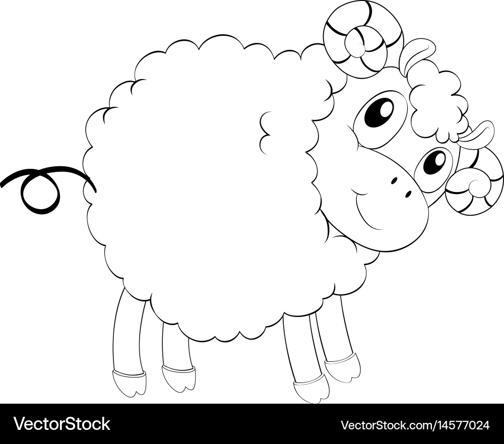 Cute Sheep Outline Royalty Free Vector Image - VectorStock